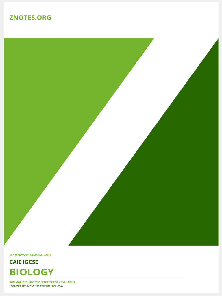 IGCSE-Biology - Theory notes | PDF | Enzyme | Leaf