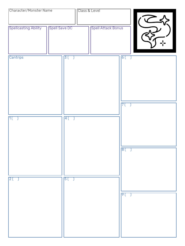 Spellcasting Sheet (Detailed) | PDF