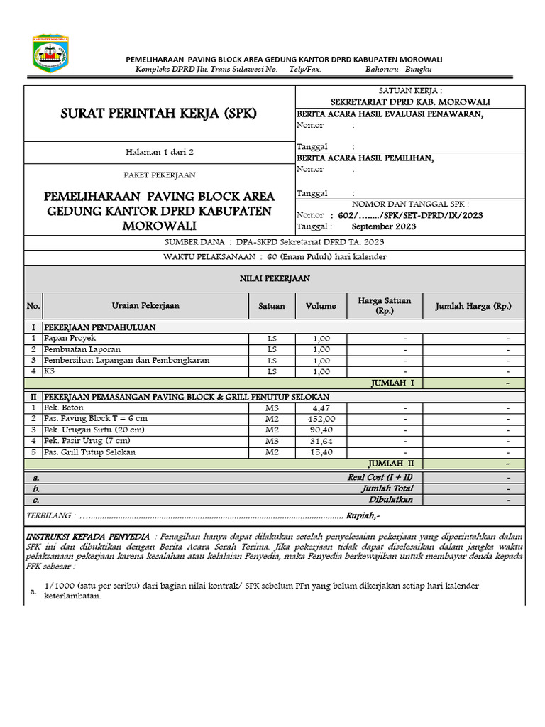 contoh rab paving block | PDF