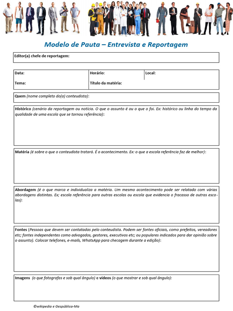 Modelo de Pauta | PDF