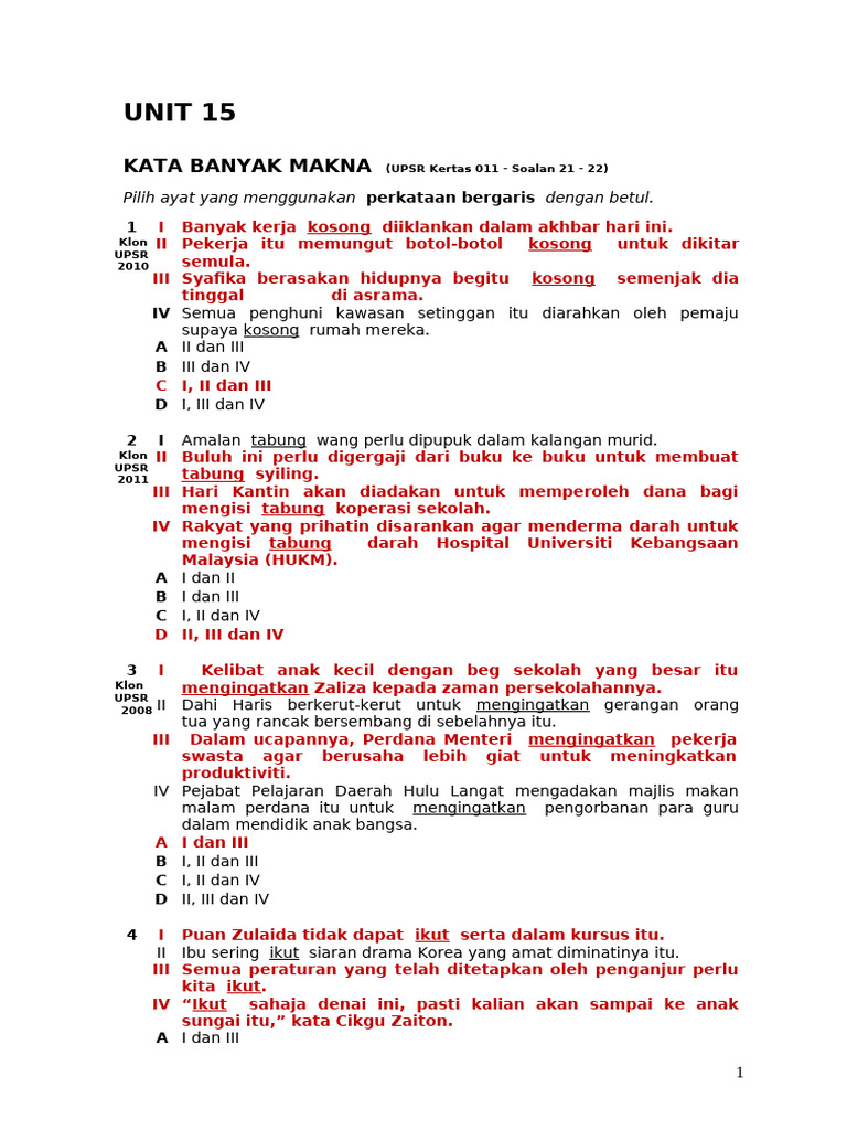 Azizi - Sasbadi - 2013 BITARA Tatabahasa Unit 15 | PDF