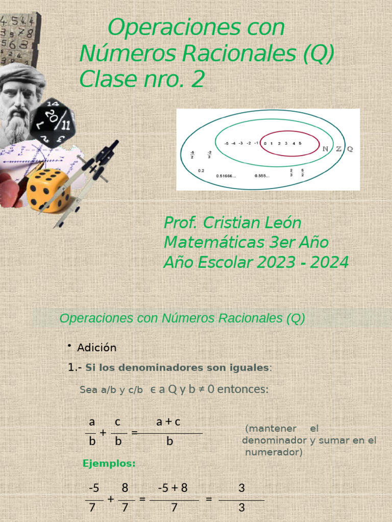 Clase Nro 2 Operaciones Con Números Racionales (Q) | PDF | Sustracción ...