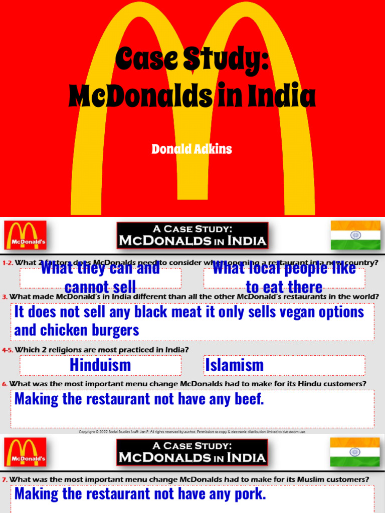 McDonald's Cultural Adaptation in India | PDF