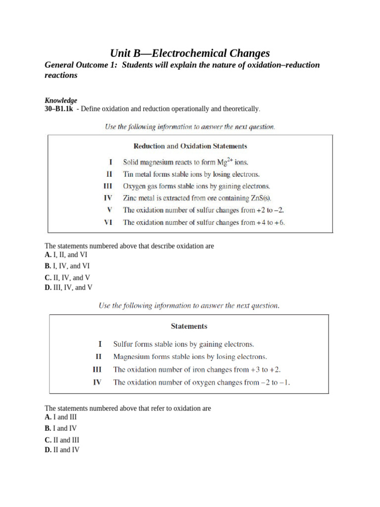 Redox Review Released items | PDF | Electrochemistry | Redox