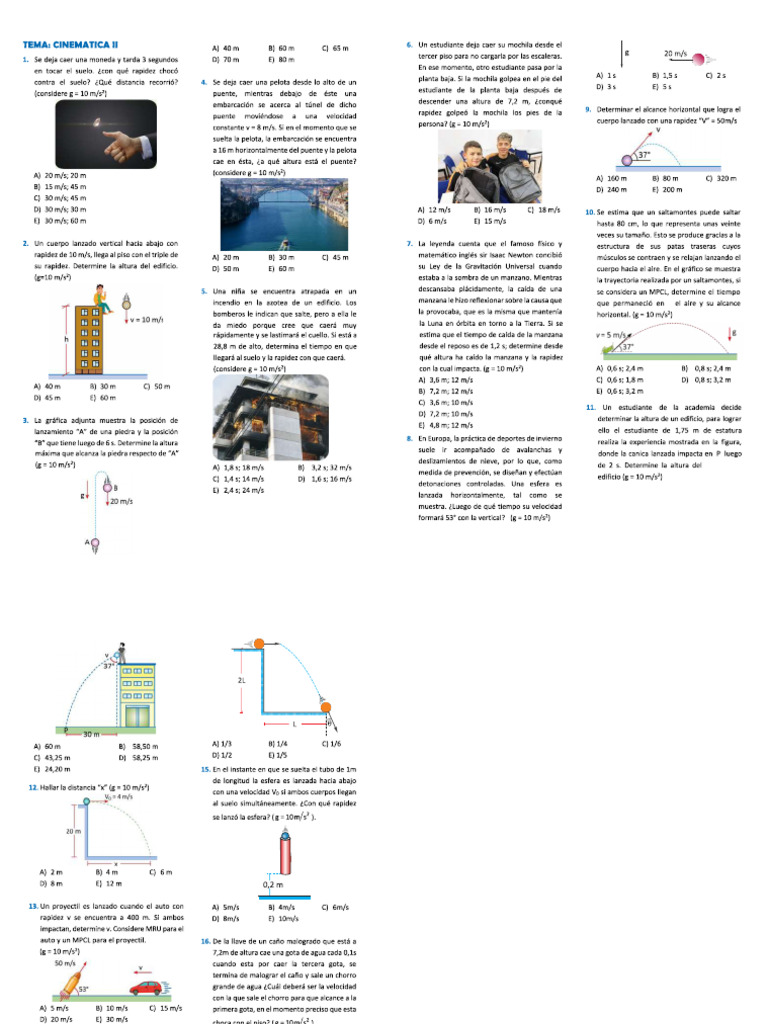 Fisica Cinematica II Guia | PDF