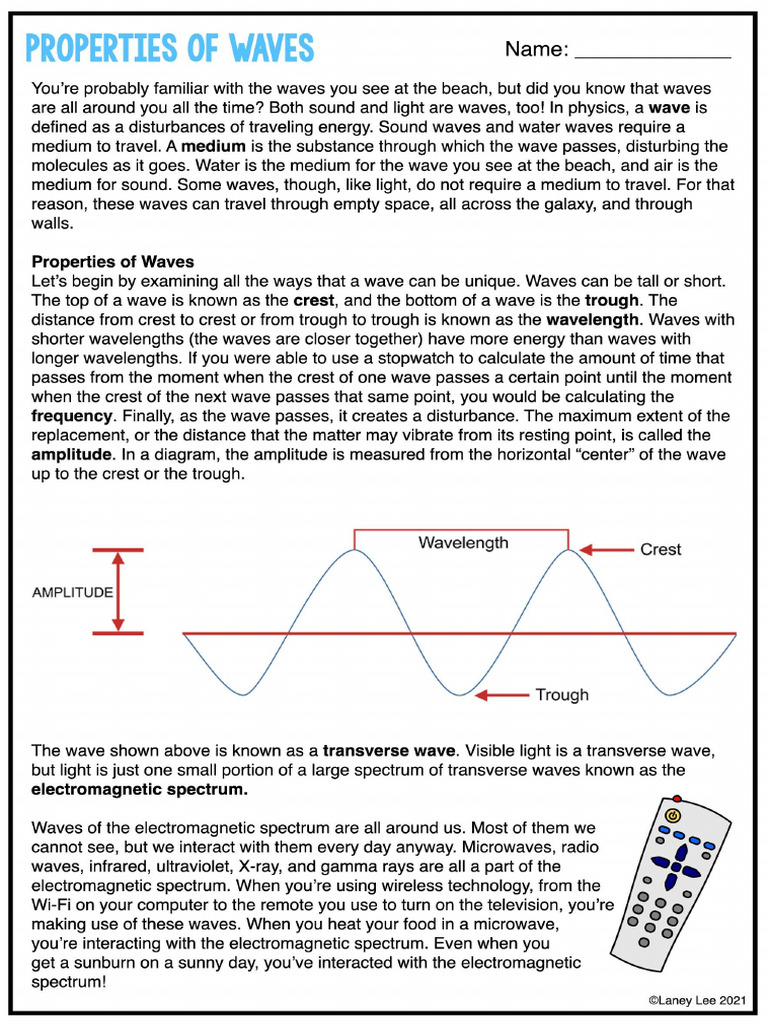 Electromagnetic Spectrum Reading and Questions | PDF