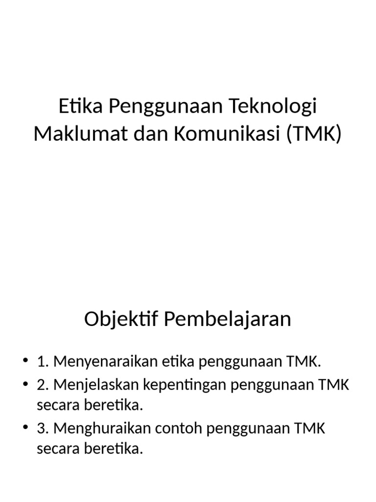 Etika Penggunaan TMK | PDF