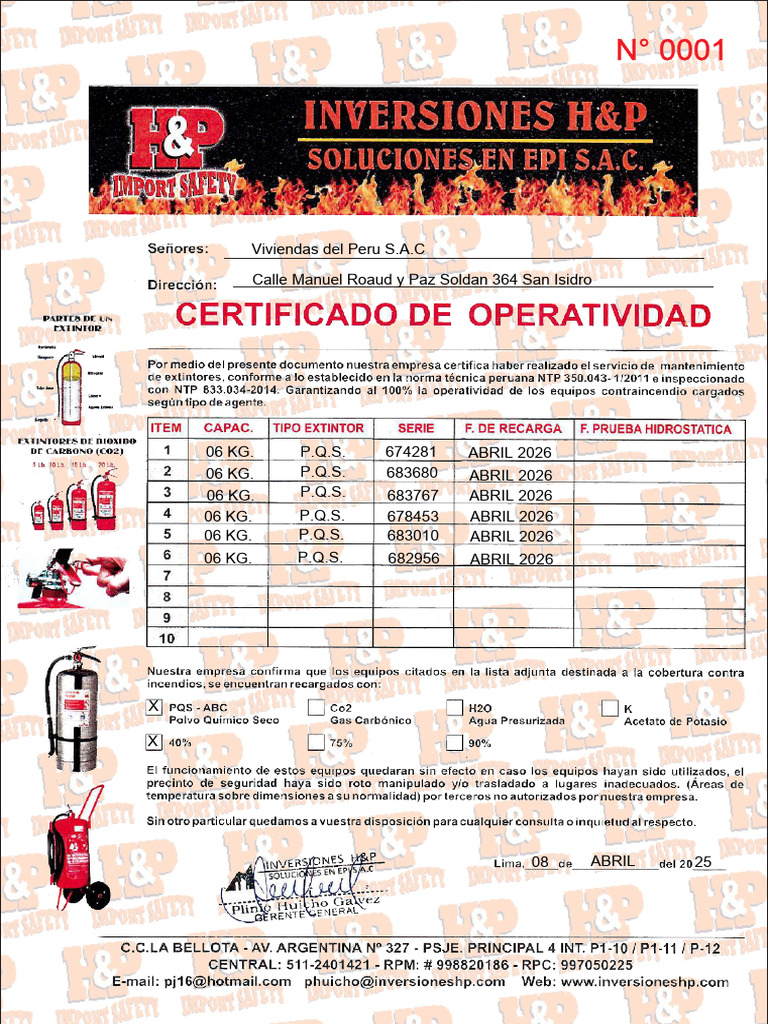 CERTIFICADO EXTINTORES LUXO - Compressed | PDF