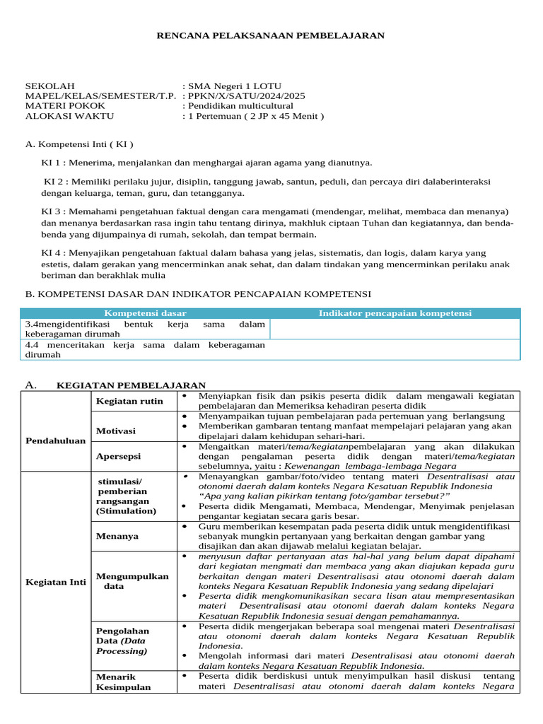 Modul Ajar 1 LBR Bab 4 PPKN Kelas X | PDF