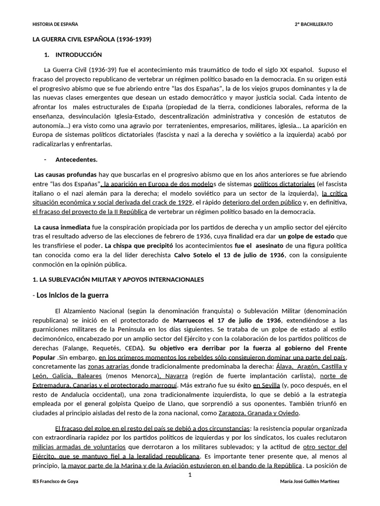 LA GUERRA CIVIL ESPAÑOLA (1) | PDF | Francisco franco | guerra civil ...