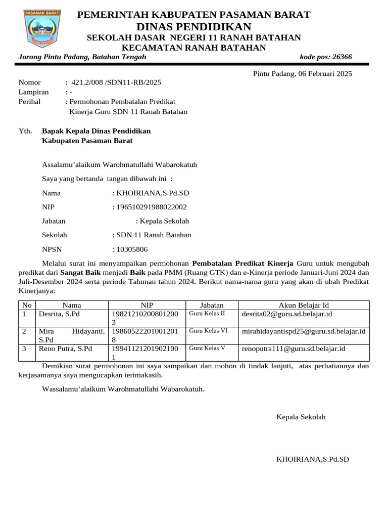 Surat Permohonan Pembatalan Pdf