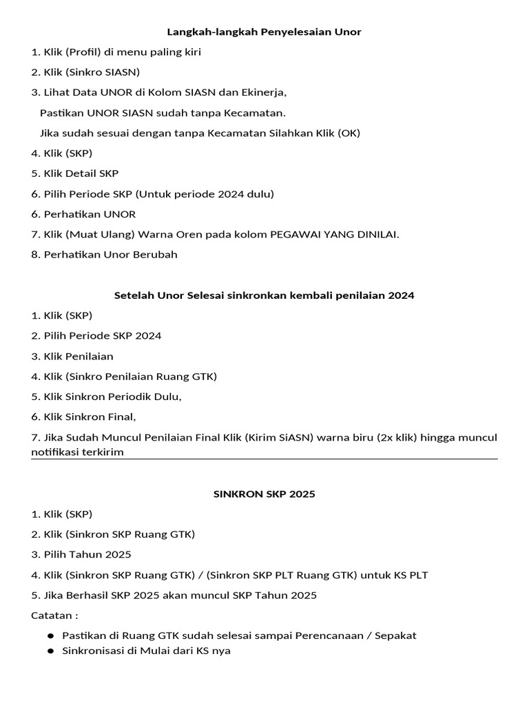 Panduan Sinkronisasi e Kinerja | PDF