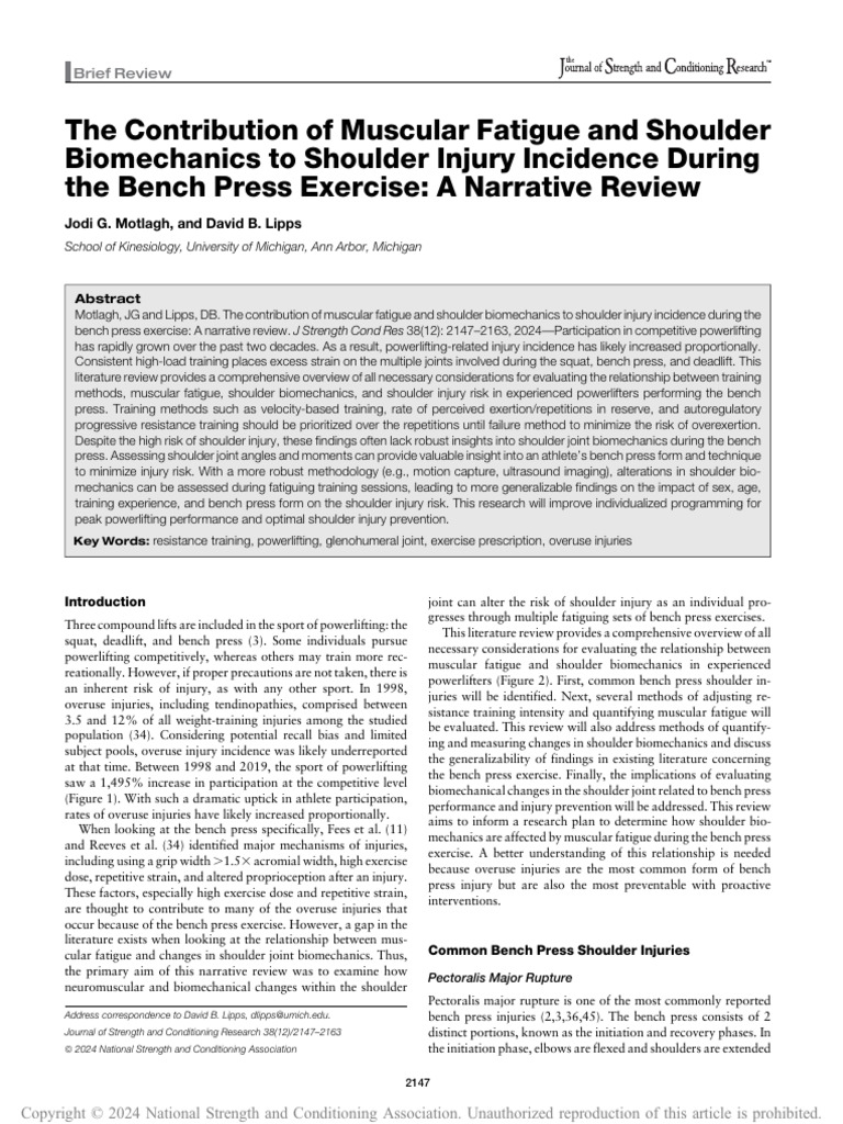 The Contribution of Muscular Fatigue and Shoulder.17 | PDF | Strength ...