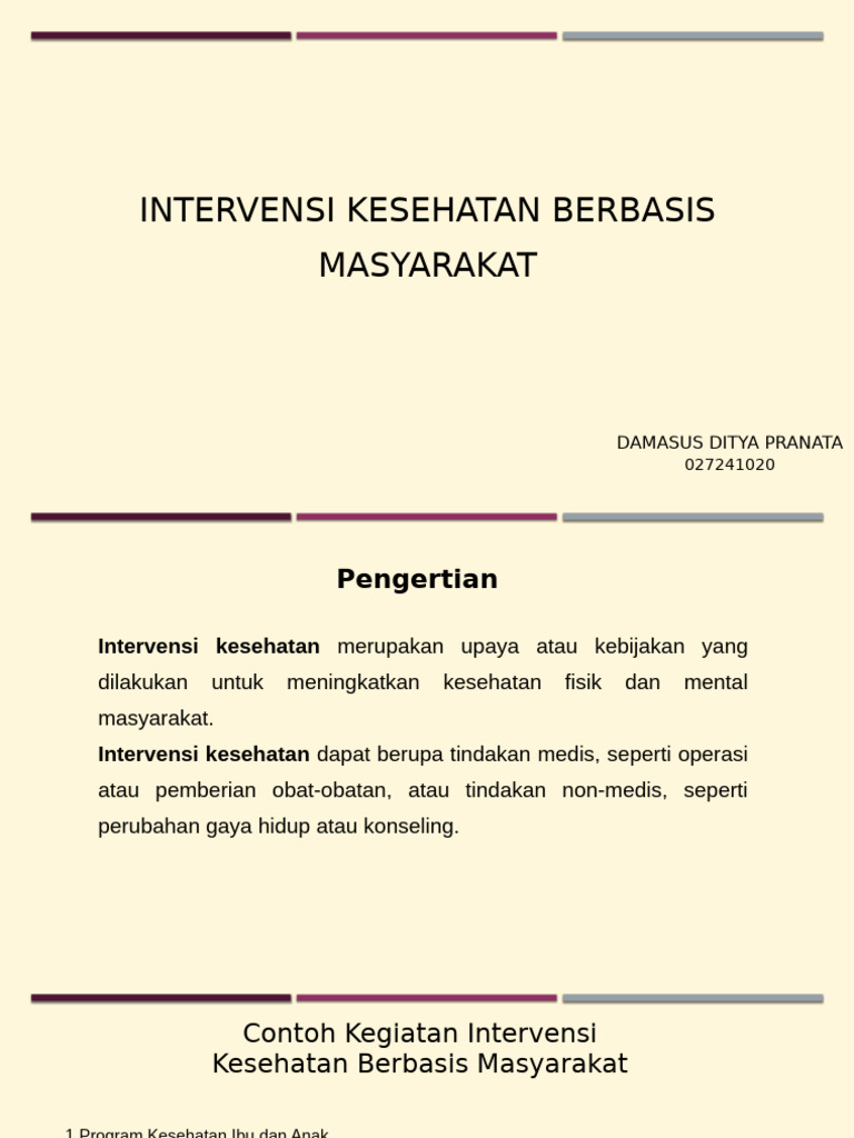 Damasus Ditya Pranata (027241020) TM 9 Intervensi Kesehatan Berbasis Masyarakat | PDF