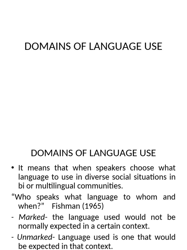 8 Domains of Language Use | PDF | Ethnicity | Cultural Assimilation