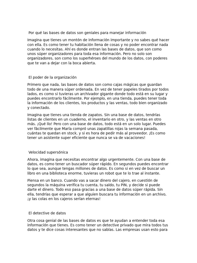 Ensayo Base de Datos | PDF | Bases de datos