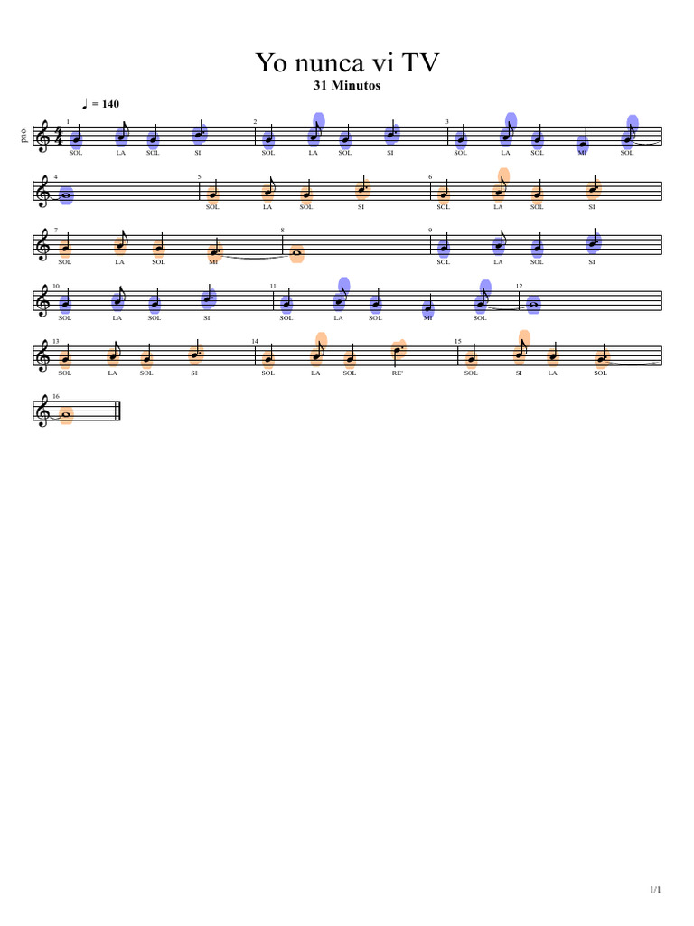 Yo Nunca VI TV - Partitura | PDF