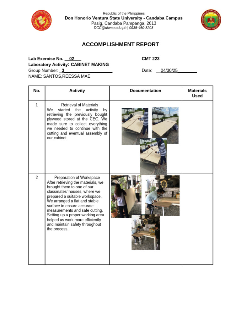 Accomplishment Report Ar Cabinet 2 | PDF