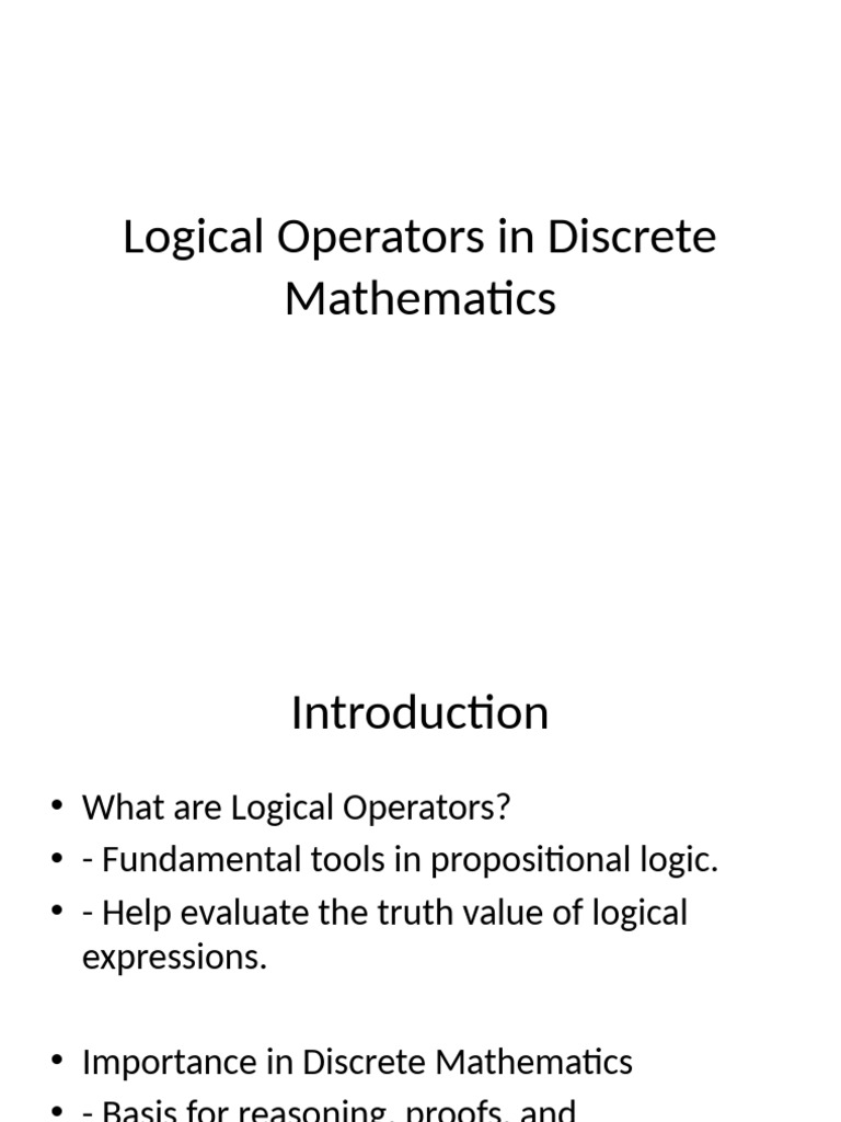 003 Logical Operators | PDF