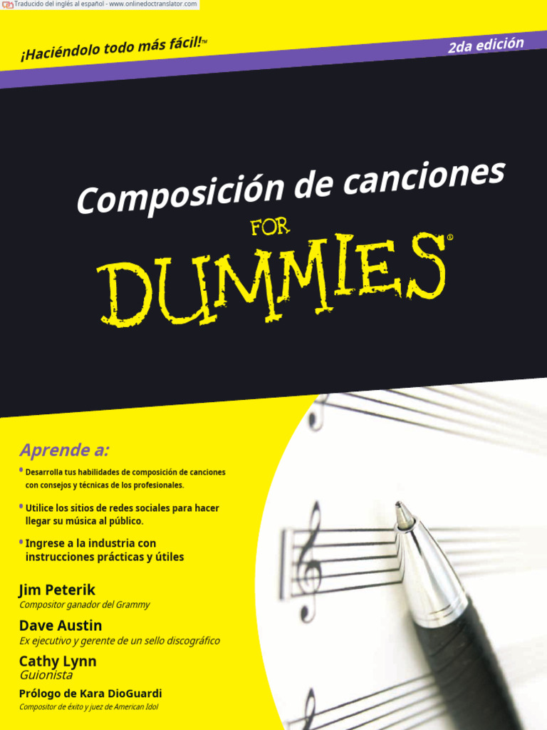 Songwriting For Dummies-1-100.en - Es | PDF | Publicación