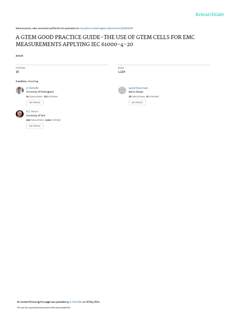 A Gtem Good Practice Guide-The Use of Gtem Cells F | PDF | Antenna ...