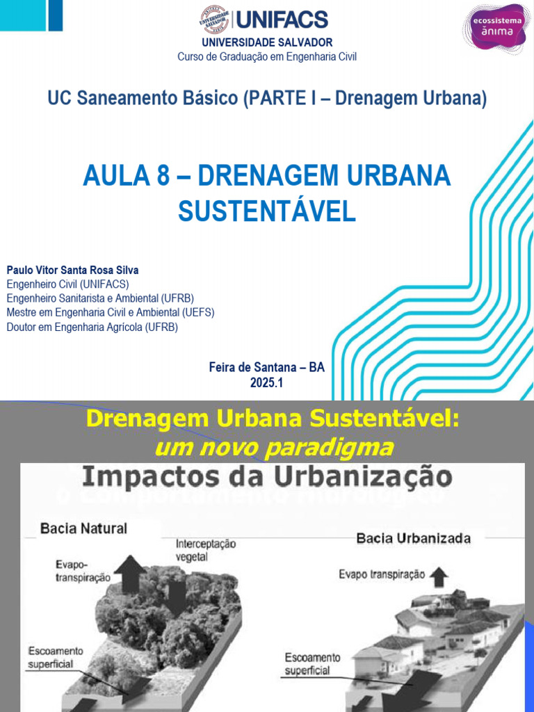Aula 8 - Drenagem Urbana Sustentável | PDF