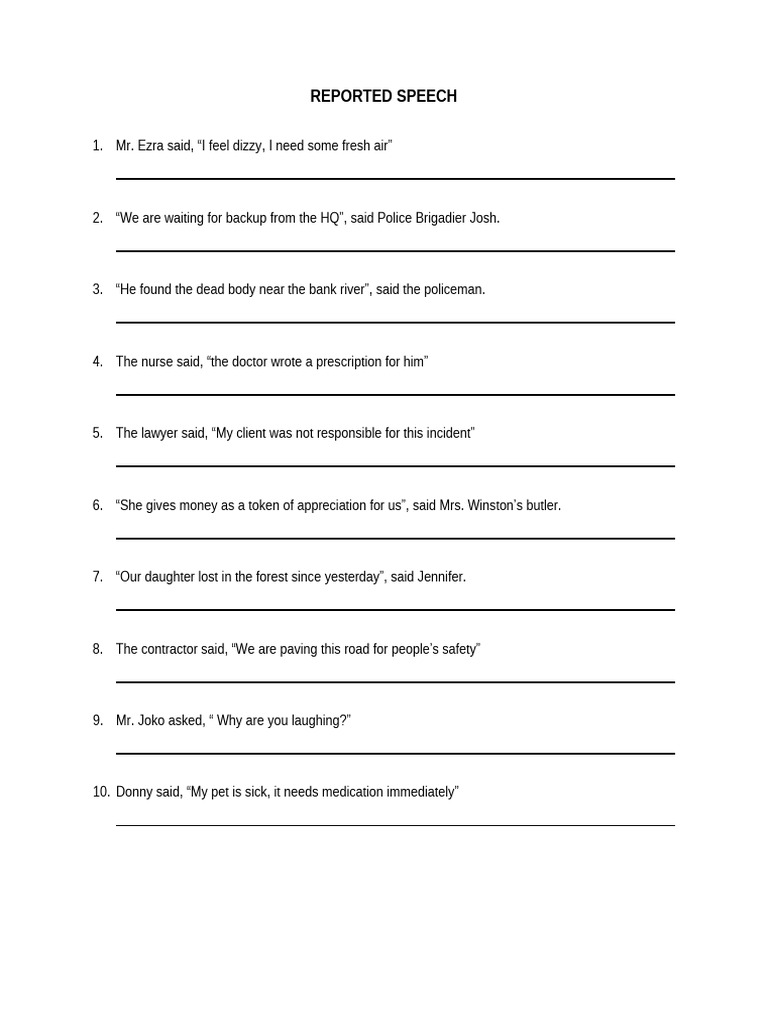 Reported Speech | PDF