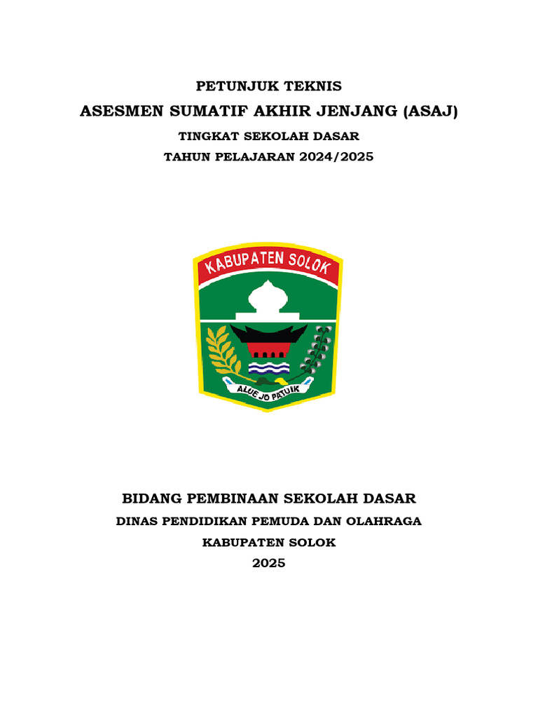 JUKNIS ASAJ (KUMER) SD TAHUN 2025 Final | PDF