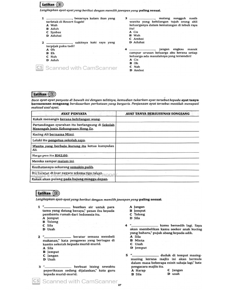 Bm tingkatan 1 | PDF