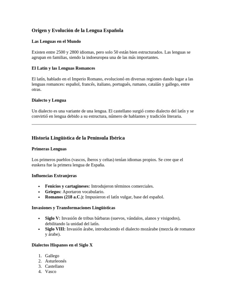 Origen y Evolución del Español | PDF | Lengua española | latín