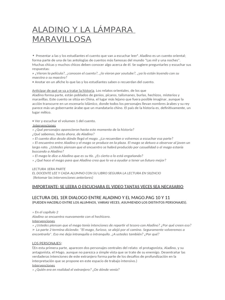 ALADINO 1era Parte | PDF