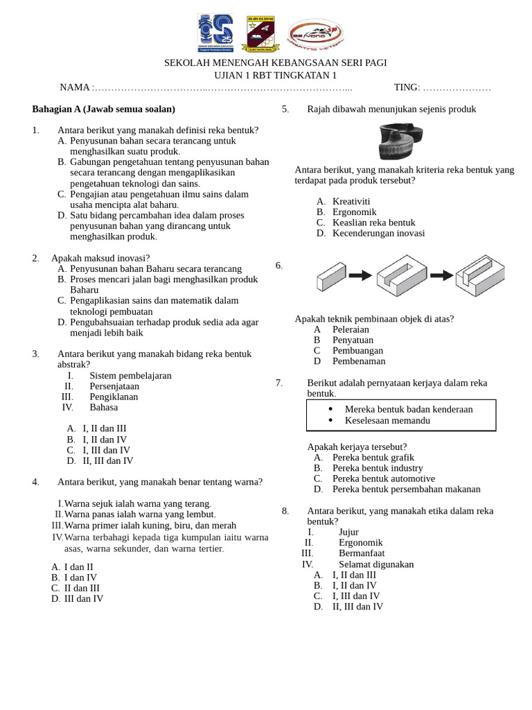 Kuiz RBT f1 2025 | PDF