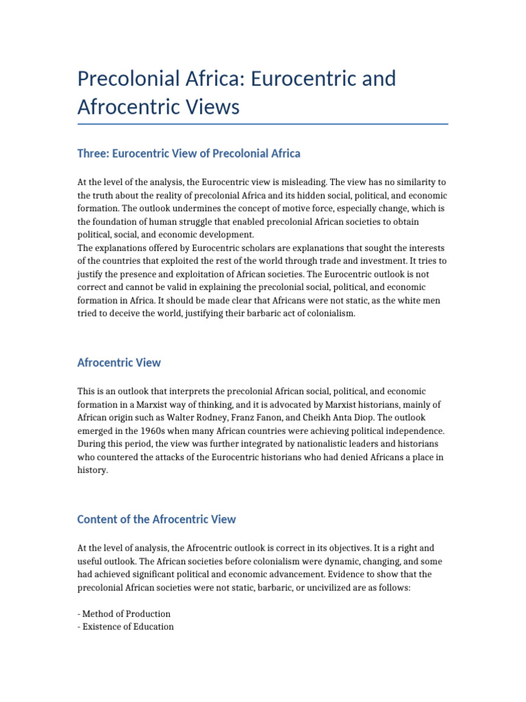 Precolonial Africa Analysis | PDF | Afrocentrism | Archaeology