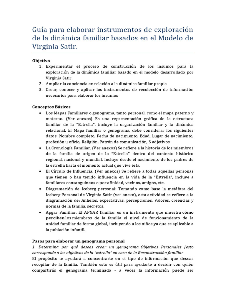 Guía para crear un genograma familiar | PDF | Información