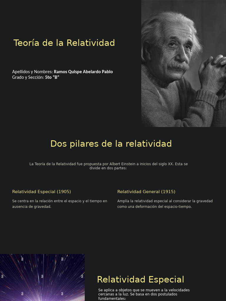 Teoria de La Relatividad | PDF | Relatividad general | Gravedad