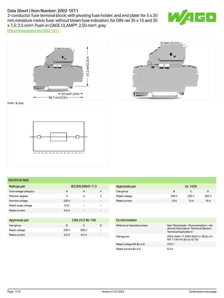 Fuse TB-WAGO - 2002-1611en - SG | PDF | Fuse (Electrical) | Electrical ...