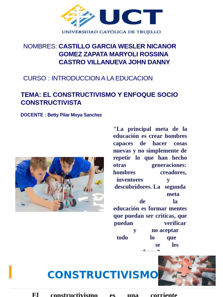 El Constructivismo | PDF | Constructivismo (filosofía de la educación) | Aprendizaje