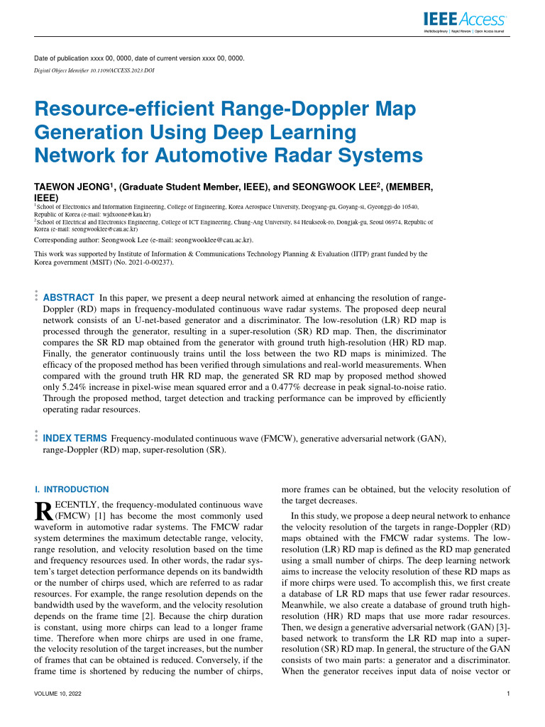 Resource-efficient Range-Doppler Map Generation Us | PDF | Eigenvalues ...