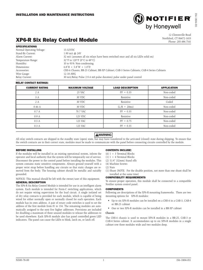 I56-1804 XP6-R (6-Relay Modules) | PDF | Relay | Radio