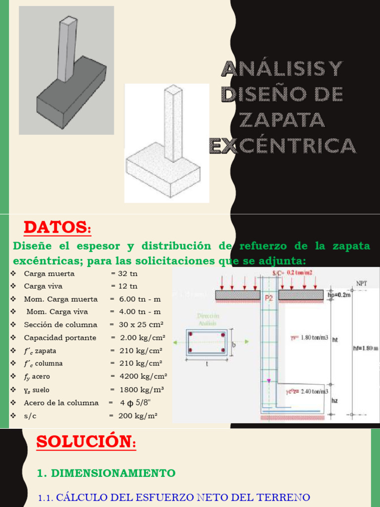 Diseño de Zapata Excéntrica | PDF