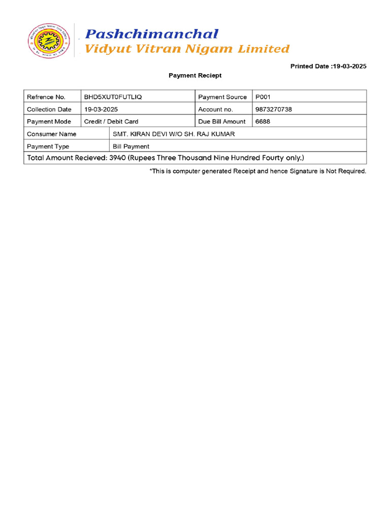 Online Receipt | PDF