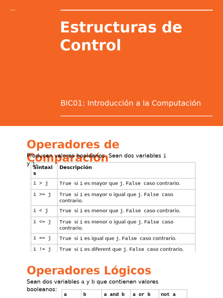 BIC01 Tema 2 - Estructuras de Control | PDF | Programación de computadoras | Ingeniería de software
