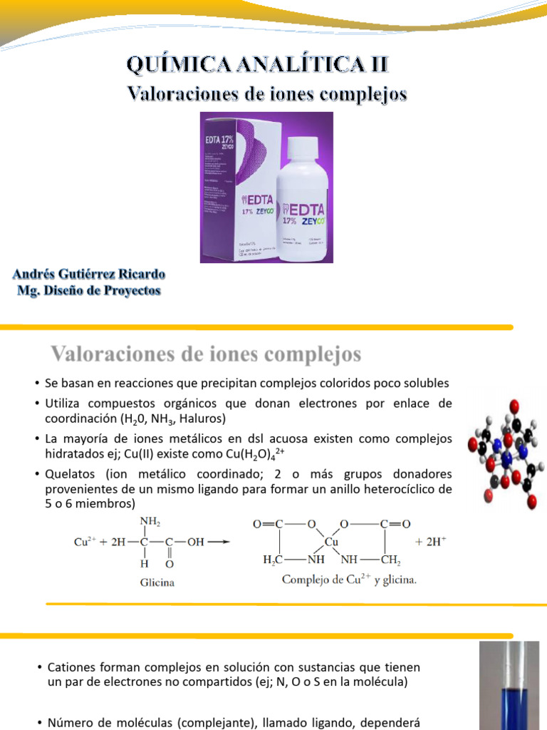 Unidad 7 Valoracion de Iones Complejos | PDF | Química | Valoración