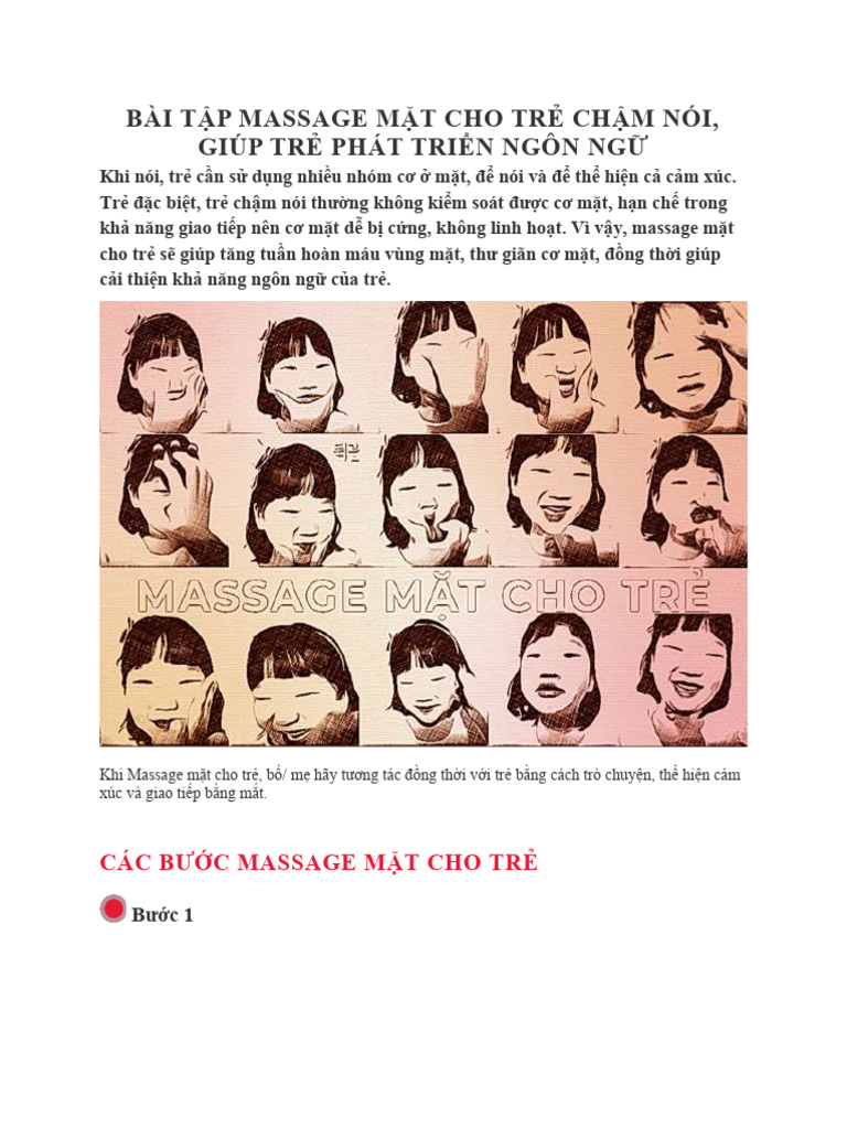 Bai Tap Massage Mat Cho Tre Cham Noi | PDF