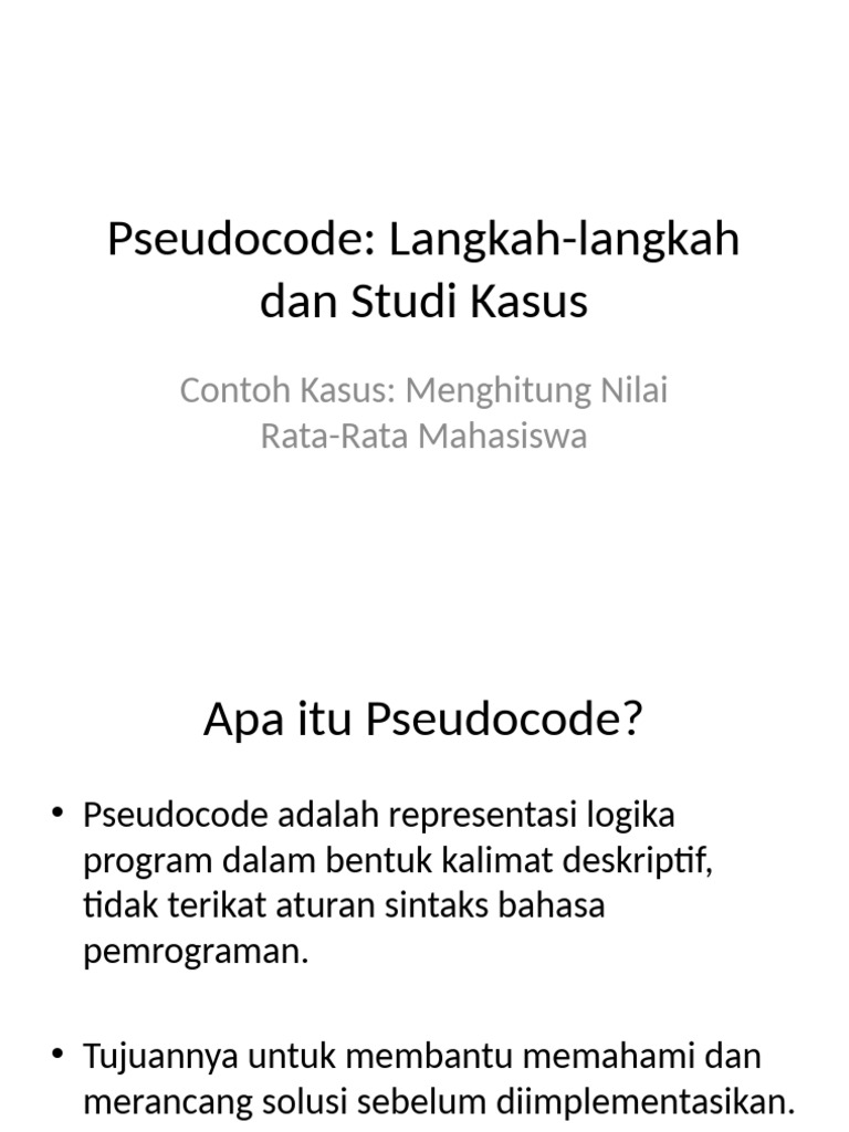 Pseudocode Langkah Dan Studi Kasus | PDF