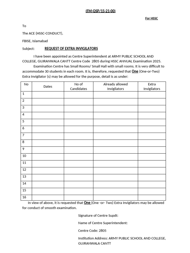 Extra Invigilator | PDF