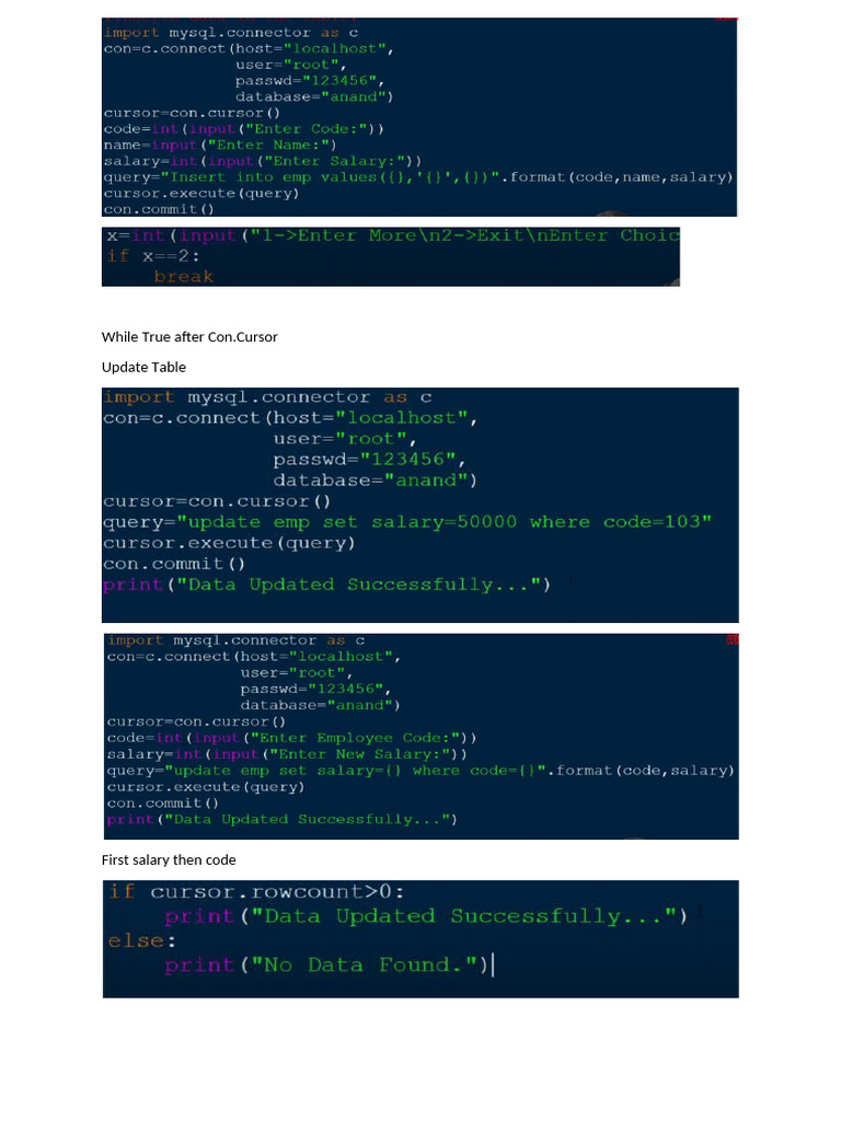 Data Insert and Update | PDF