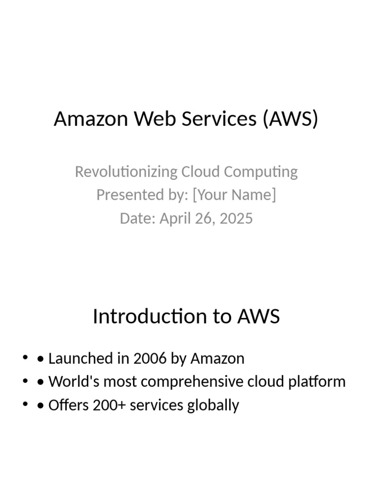AWS Presentation | PDF