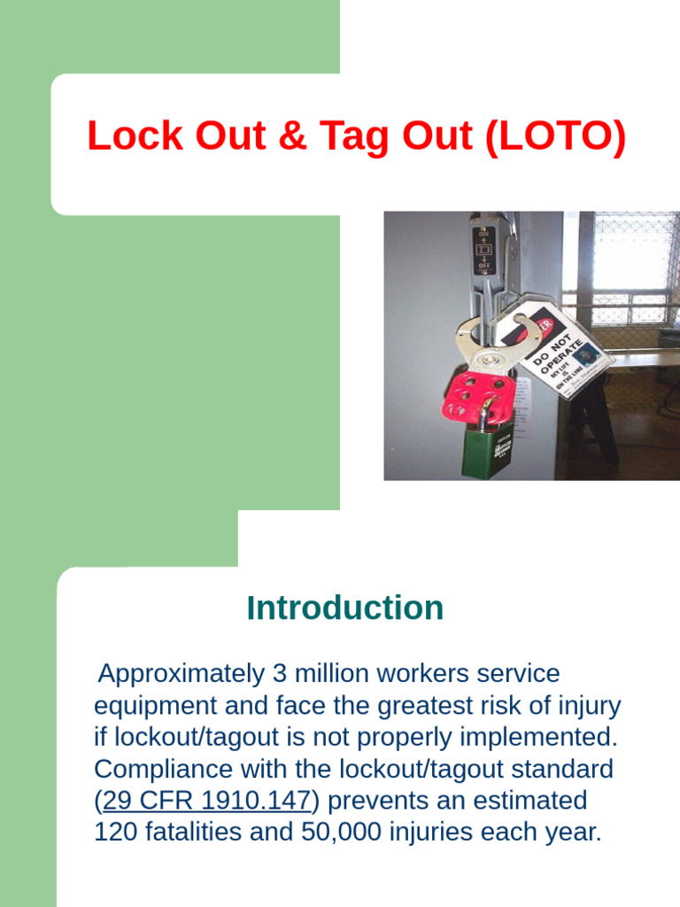 Lock Out Tag Out Presentation Hsedocspro | PDF | Labor Relations ...