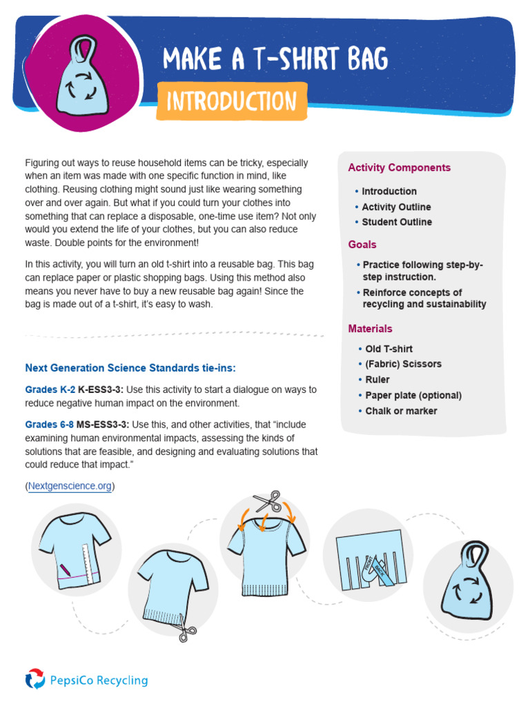 Upcycled T Shirt Bag Activity | PDF | T Shirt | Clothing